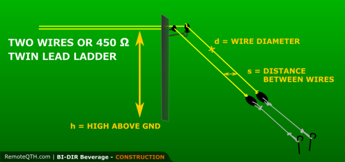 Bi-directional Two wire Beverage